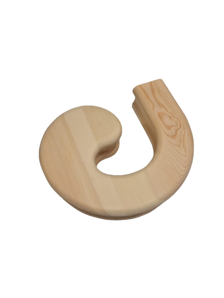 Continuous Pine Handrail Left Hand HDR Volute and Ramp - Stair Bits