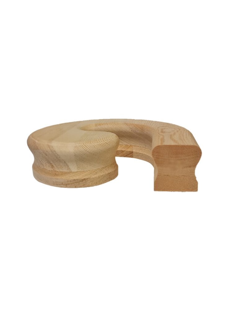 Continuous Pine Handrail Right Hand HDR Volute and Ramp - Stair Bits